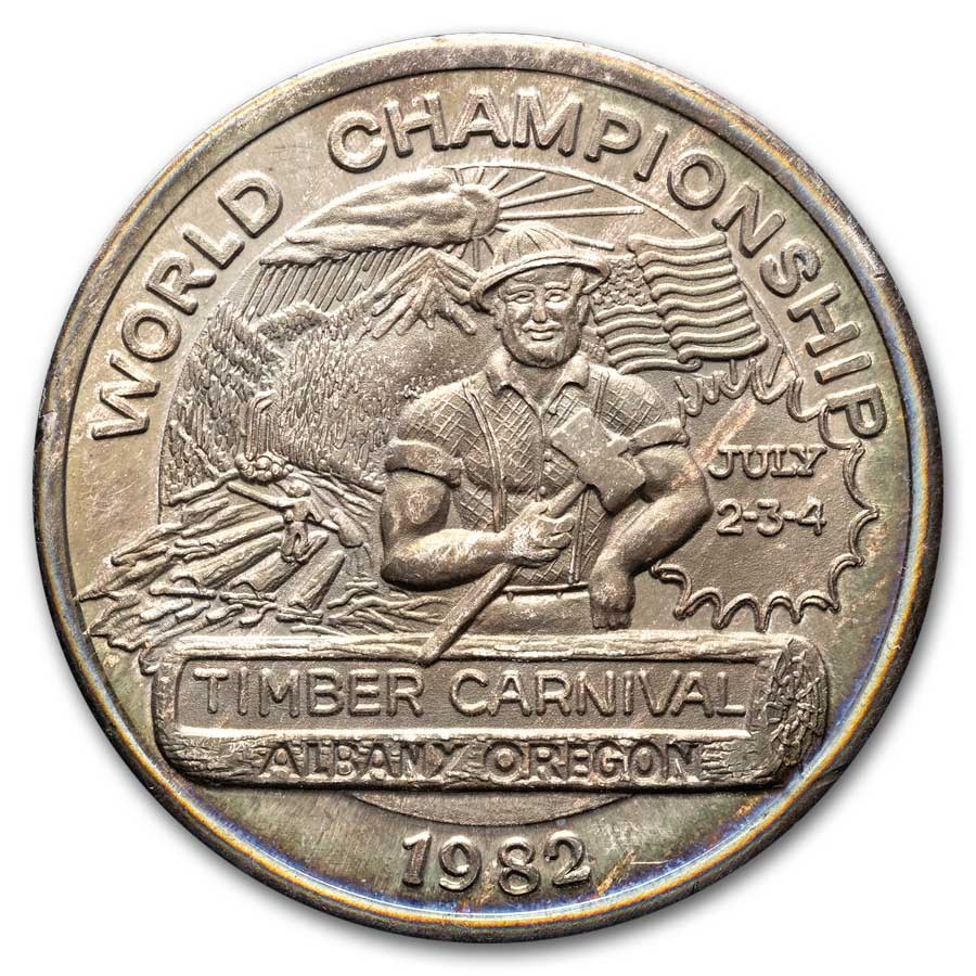 1 oz Silver Round - Vintage 1982 Timber Carnival Albany Oregon