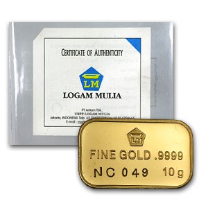 Buy 10 gram Gold Bar - Logam Mulia (w/Assay) | APMEX