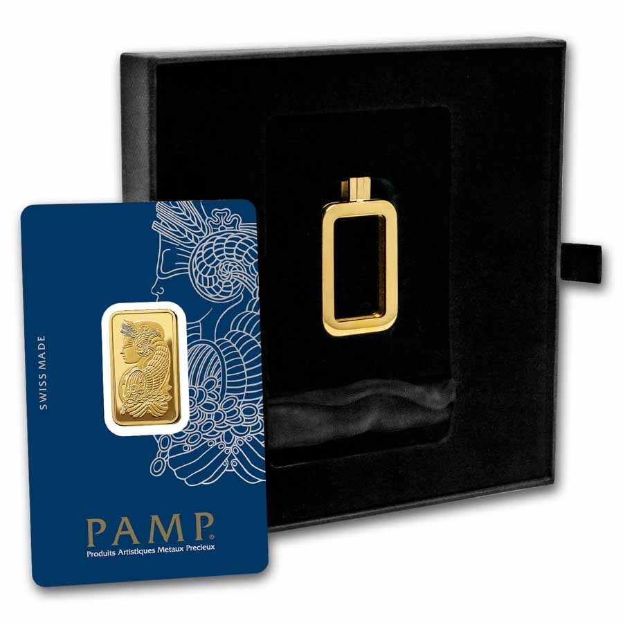Buy 10 gram Gold PAMP Lady Fortuna Bar with Frame | APMEX