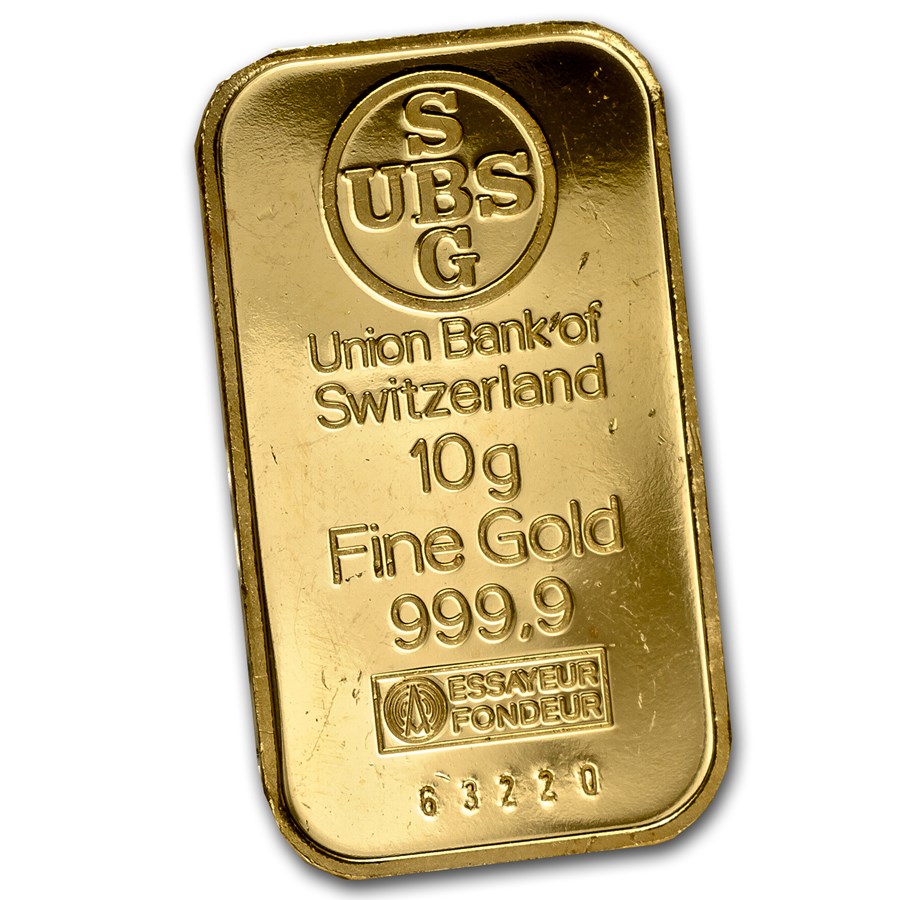 Buy 10 gram Gold Bar - UBS (No Assay Card) | APMEX