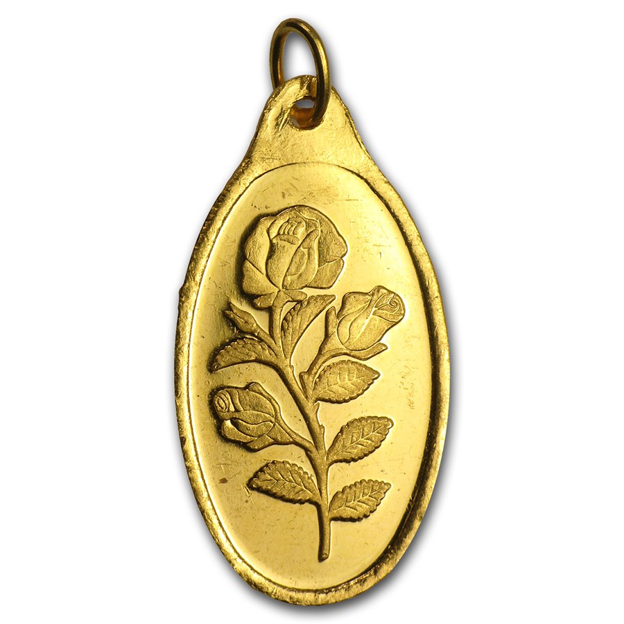 Buy 10 gram Gold Pendant - PAMP Suisse (Rose Oval, Scruffy) | APMEX