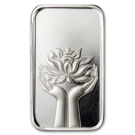 10 gram Silver Bar - PAMP (Lotus, In Assay)