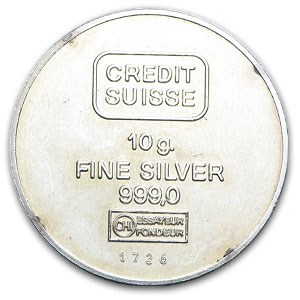 Buy 10 gram Silver Round - Credit Suisse (Virgin Islands) | APMEX