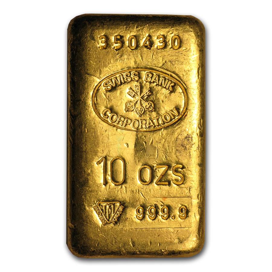 Buy 10 oz Gold Bar - Swiss Bank Corporation | APMEX
