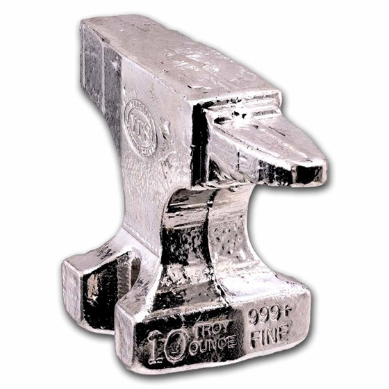 10 oz Hand Poured Silver Anvil