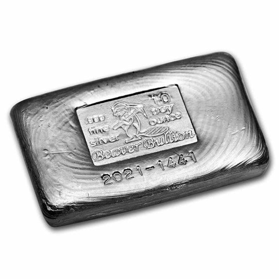 Buy 10 oz Hand-Poured Silver Bar - Beaver Bullion | APMEX