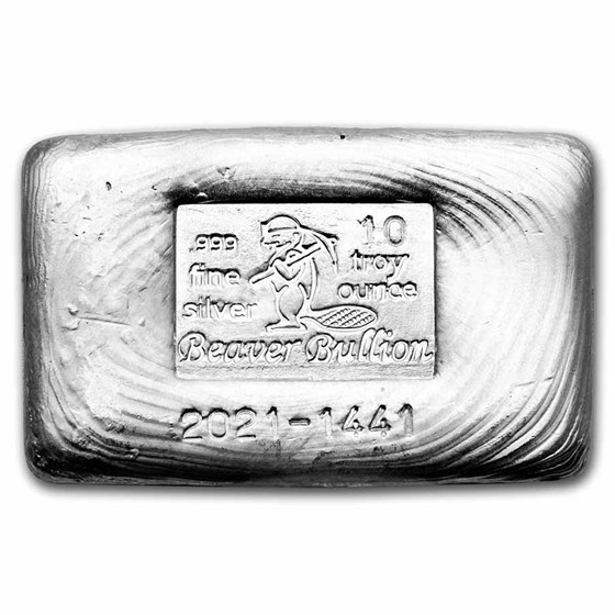 Buy 10 oz Hand-Poured Silver Bar - Beaver Bullion | APMEX