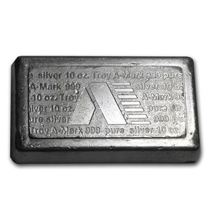 Buy 10 oz Silver Bar - A-Mark (Stackable) | APMEX