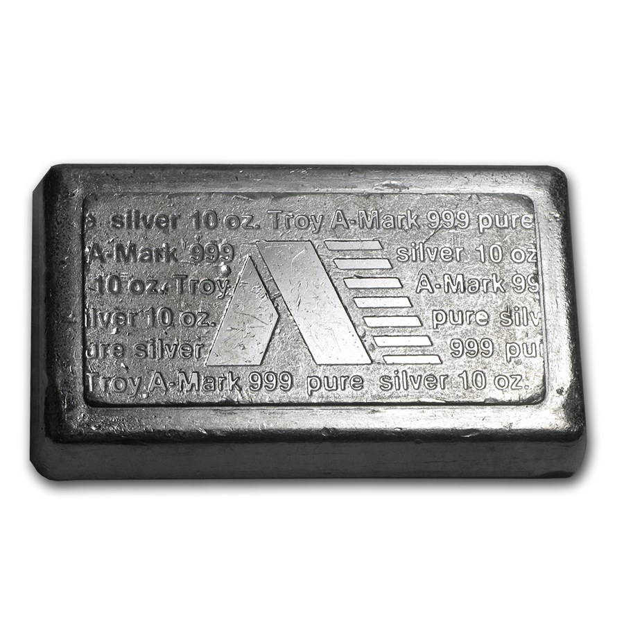 Buy 10 oz Silver Bar - A-Mark (Stackable) | APMEX