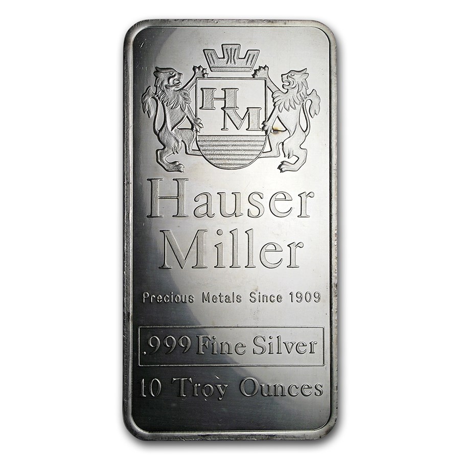 Buy 10 oz Silver Bar - Hauser & Miller (Pressed) | APMEX