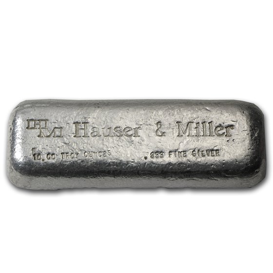 Buy 10 oz Silver Bar - Hauser & Miller (Vintage) | APMEX