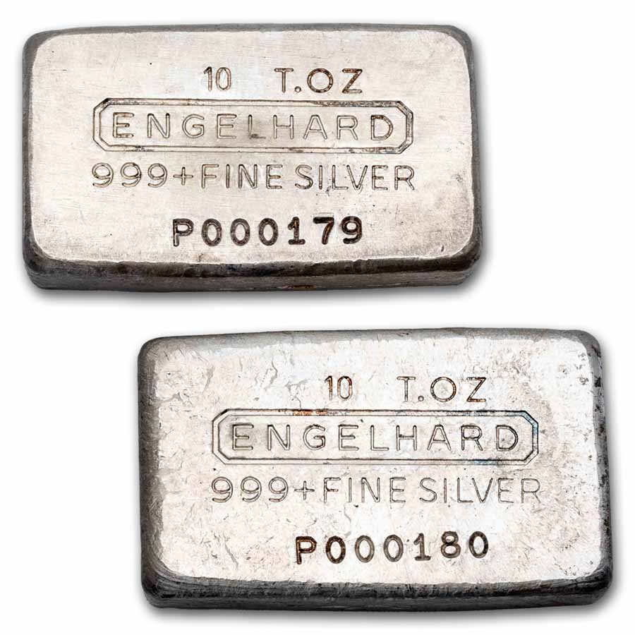 Buy 10 oz Silver Engelhard Bars (Sequential Set) | APMEX