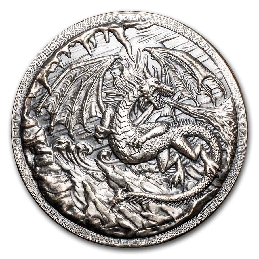Buy 10 oz Silver Ultra High Relief Round - Dragon vs Vikings | APMEX