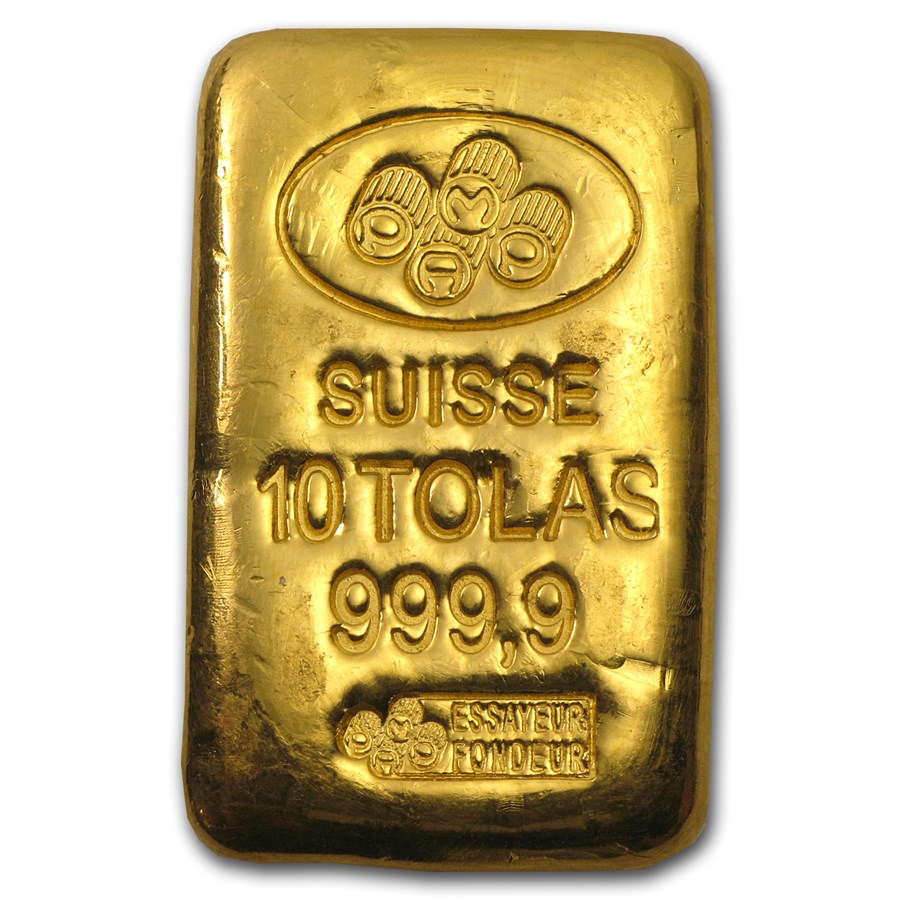 Buy 10 Tolas Gold Bar - PAMP Suisse (3.75 oz) | APMEX