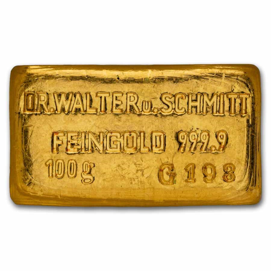Buy 100 gram Gold Dr. Walter and Schmitt Bar | APMEX