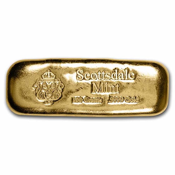 Buy 100 gram Gold Bar - Scottsdale Mint | APMEX