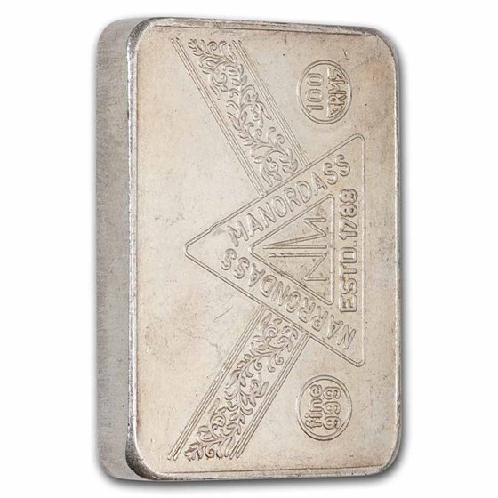 Buy 100 gram Silver Bar - Narrondass Manordass | APMEX