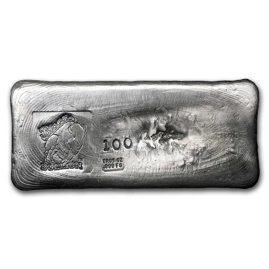 Buy 100 oz Hand Poured Silver Bar - BB | APMEX