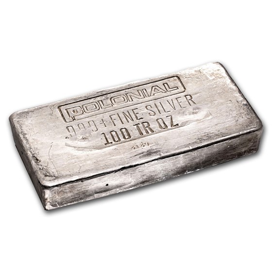 Buy 100 oz Silver Colonial Refining, Inc Vintage Bar | APMEX