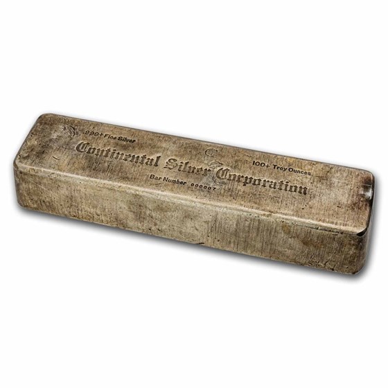 Buy 100 oz Silver Bar - Continental Silver Corporation | APMEX