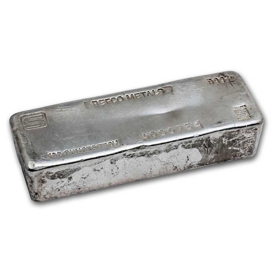 Buy 100 oz Silver Bar - Simmons REFCO Metals | APMEX