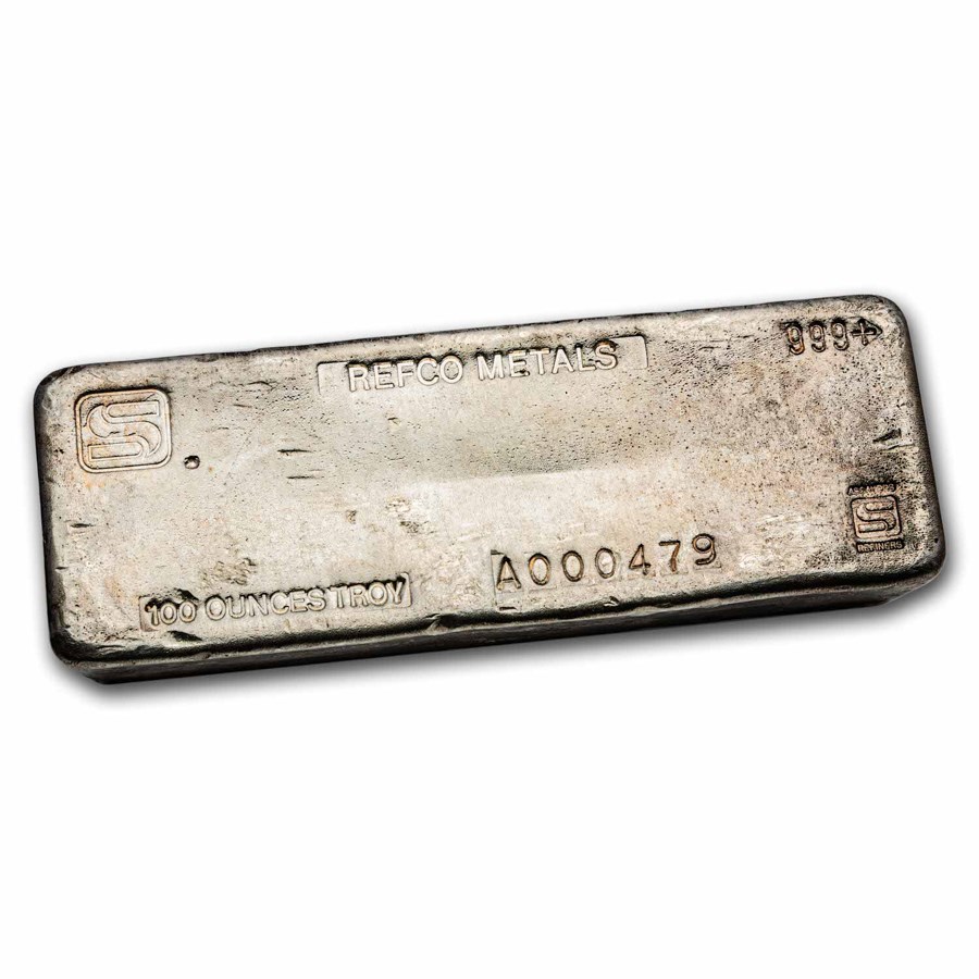 Buy 100 oz Silver Bar - Simmons REFCO Metals | APMEX