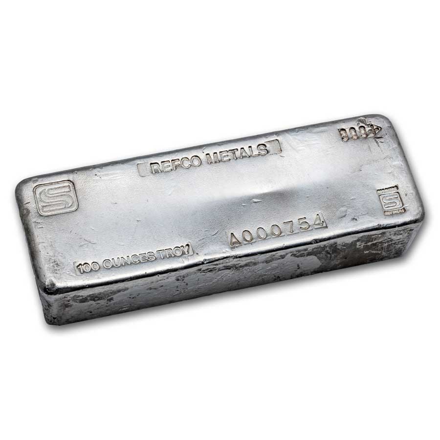 Buy 100 oz Silver Bar - Simmons REFCO Metals | APMEX