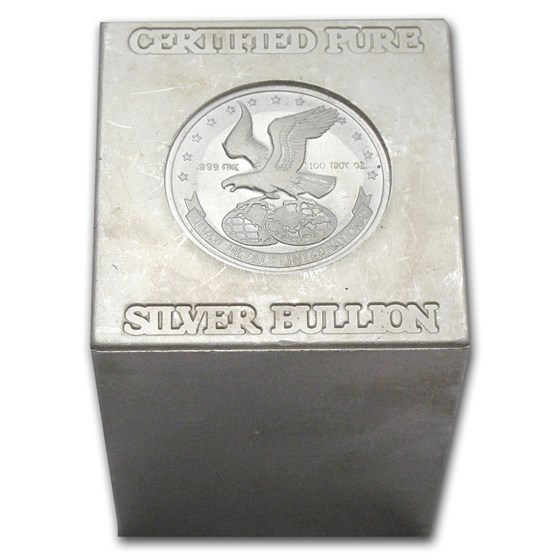 Buy 100 oz Silver Cube - Silver Metals International | APMEX