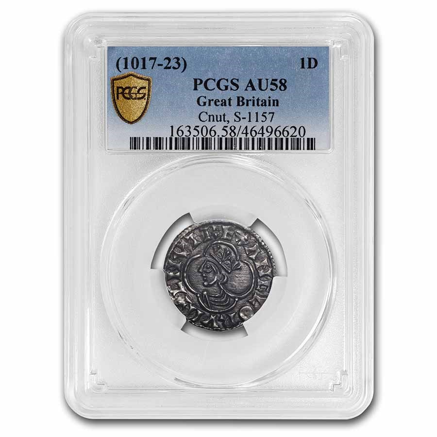 Buy (1017-1023) Kingdom of England Silver Penny King Cnut AU-58 PCGS ...