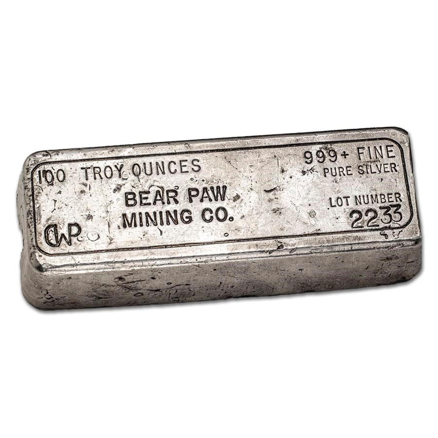 102.54 oz Silver Bar - Bear Paw Mining Company (Lot #2233)