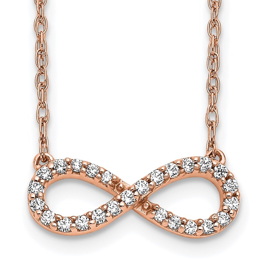 10K Rose Gold Infinity Symbol 18 inch Necklace - 18 in.