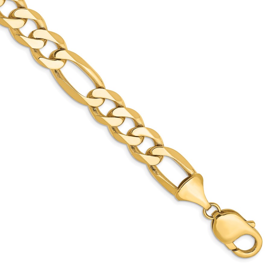 10K Yellow Gold 10mm Flat Figaro Chain - 10 in.