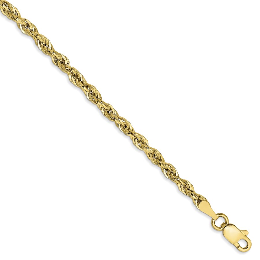 Buy 10k Yellow Gold 2.8 mm Semi-Solid Rope Chain - 7 in. | APMEX
