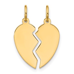 10K Yellow Gold 2 piece Extra Small Heart Charm