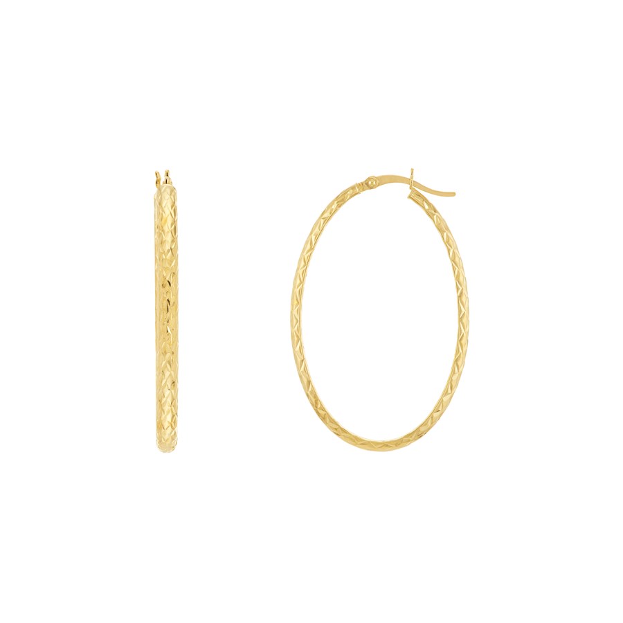 Buy 10K Yel Gold 28 x 42 mm DC Oval Hoop Earrings | APMEX