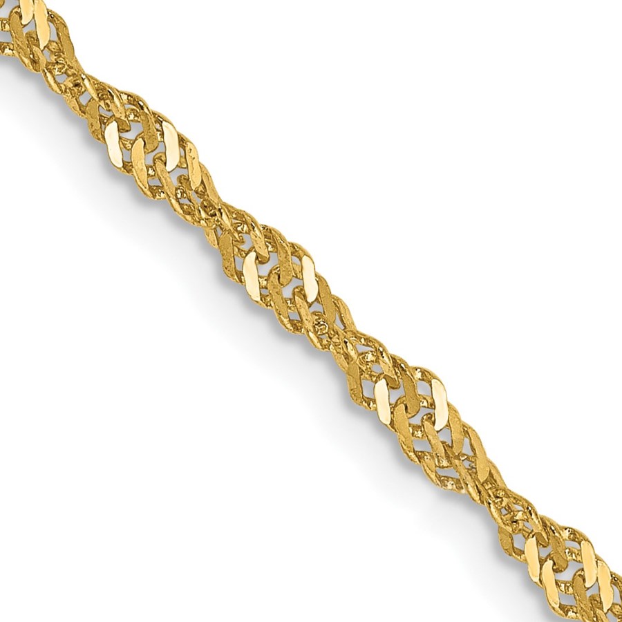 10K Yellow Gold 2mm Singapore Chain - 8 in.