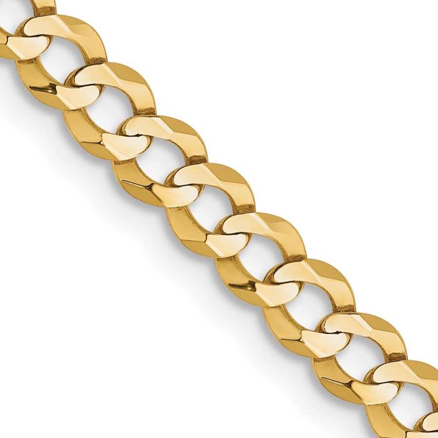 10K Yellow Gold 3.7mm Lightweight Flat Cuban Chain - 20 in.