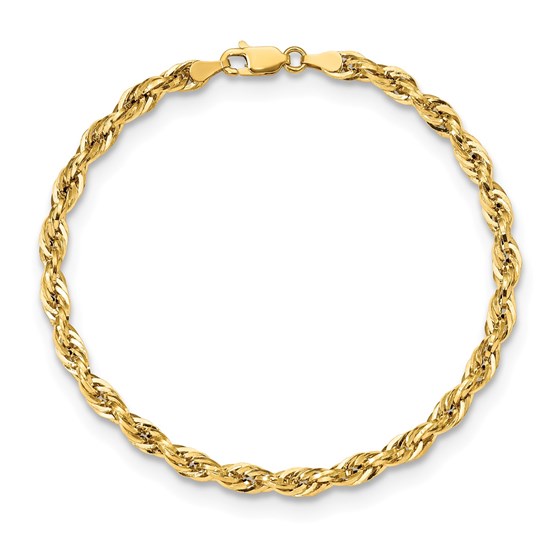 Buy 10k Yellow Gold 4.25 mm Semi-Solid Rope Chain - 8 in. | APMEX