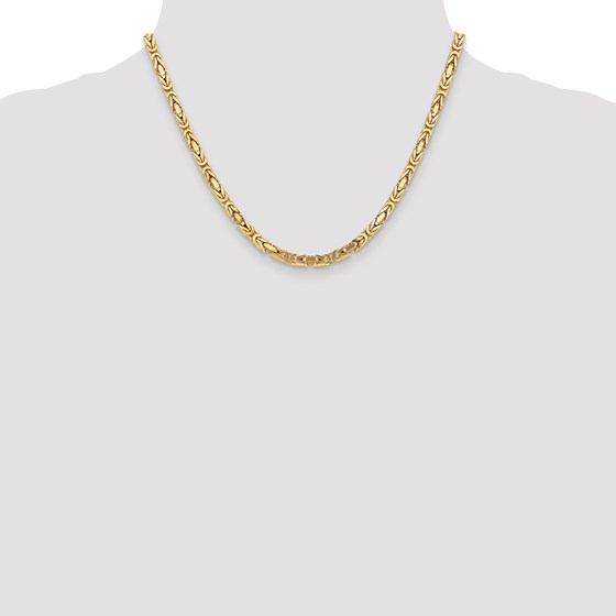 10K Yellow Gold 4mm Byzantine Chain - 18 in.