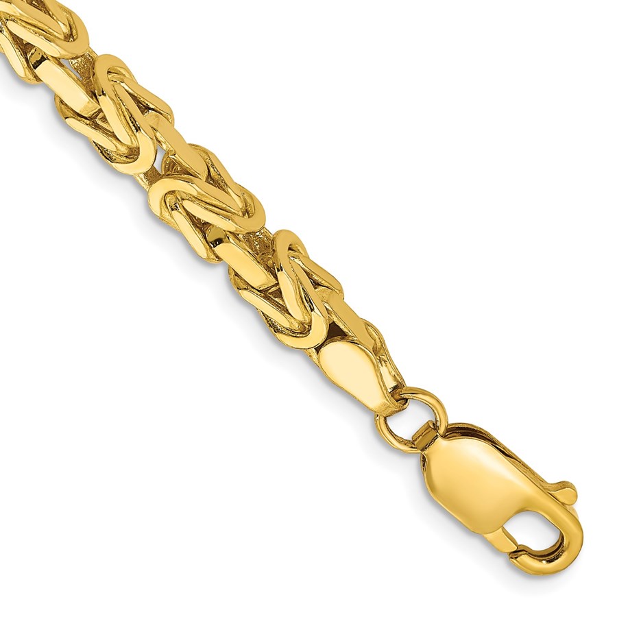 10K Yellow Gold 4mm Byzantine Chain - 7 in.