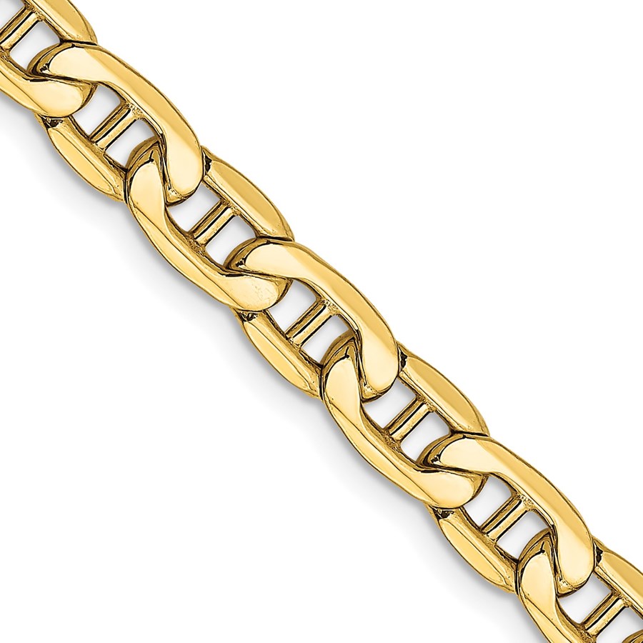 10K Yellow Gold 5.5mm Semi-Solid Anchor Chain - 20 in.