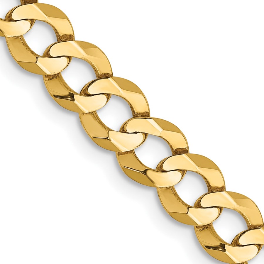 10K Yellow Gold 5.9mm Lightweight Flat Cuban Chain - 24 in.
