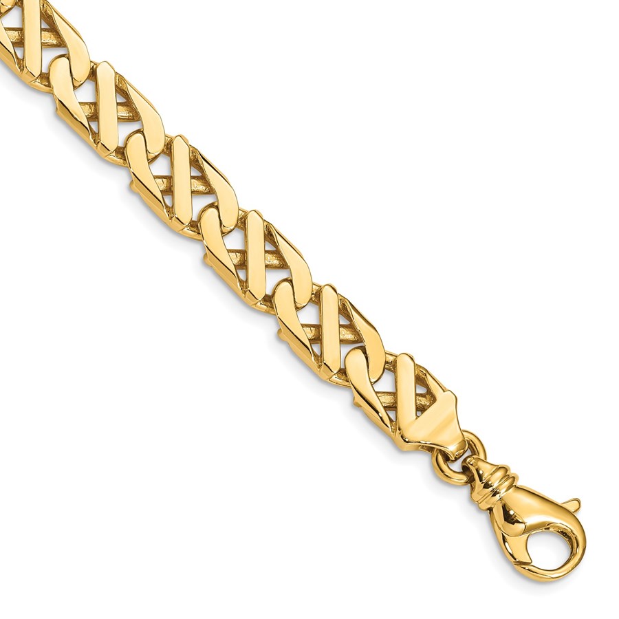 10K Yellow Gold 7.9mm Fancy Link Bracelet - 8.25 in.