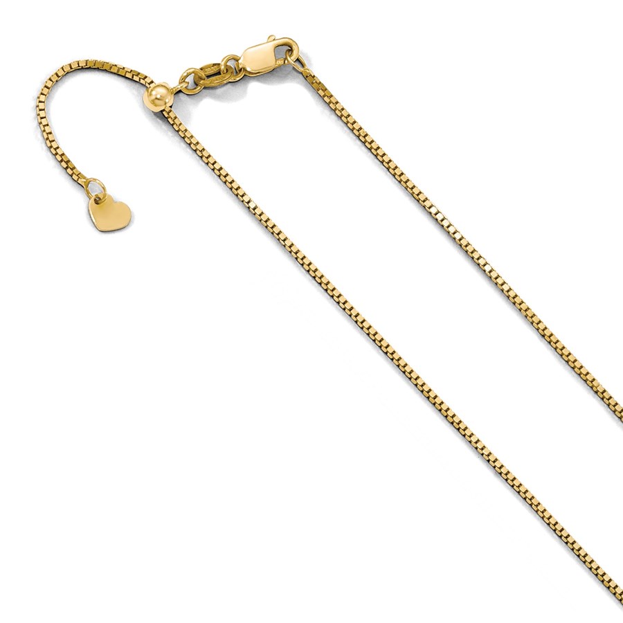Buy 10K Yellow Gold .9 mm Adjustable Box Chain - 30 in. | APMEX
