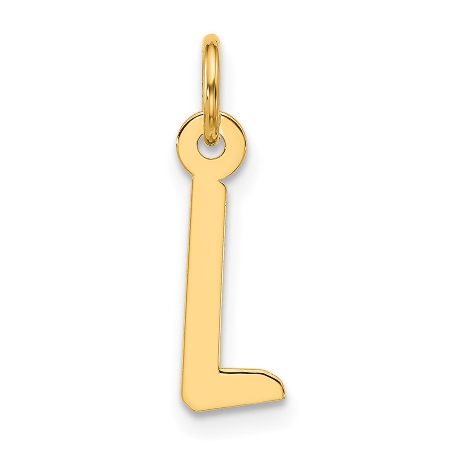 10K Yellow Gold Large Slanted Block Initial L Charm - 21.25 mm