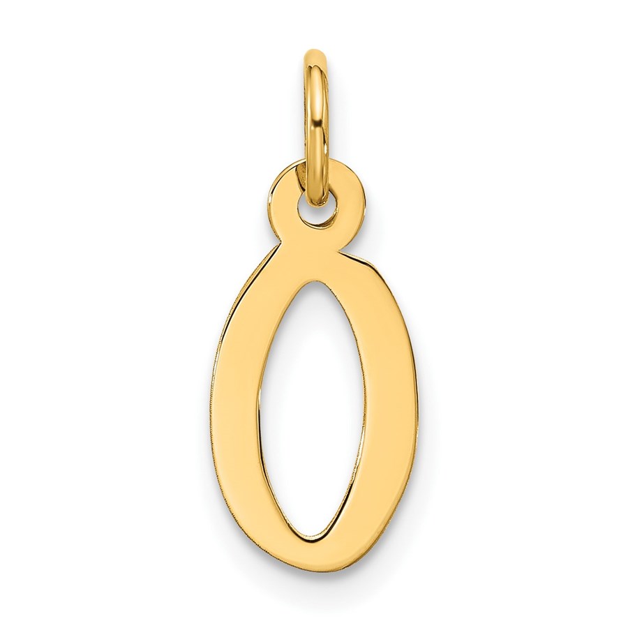 10K Yellow Gold Large Slanted Block Initial O Charm - 20.9 mm