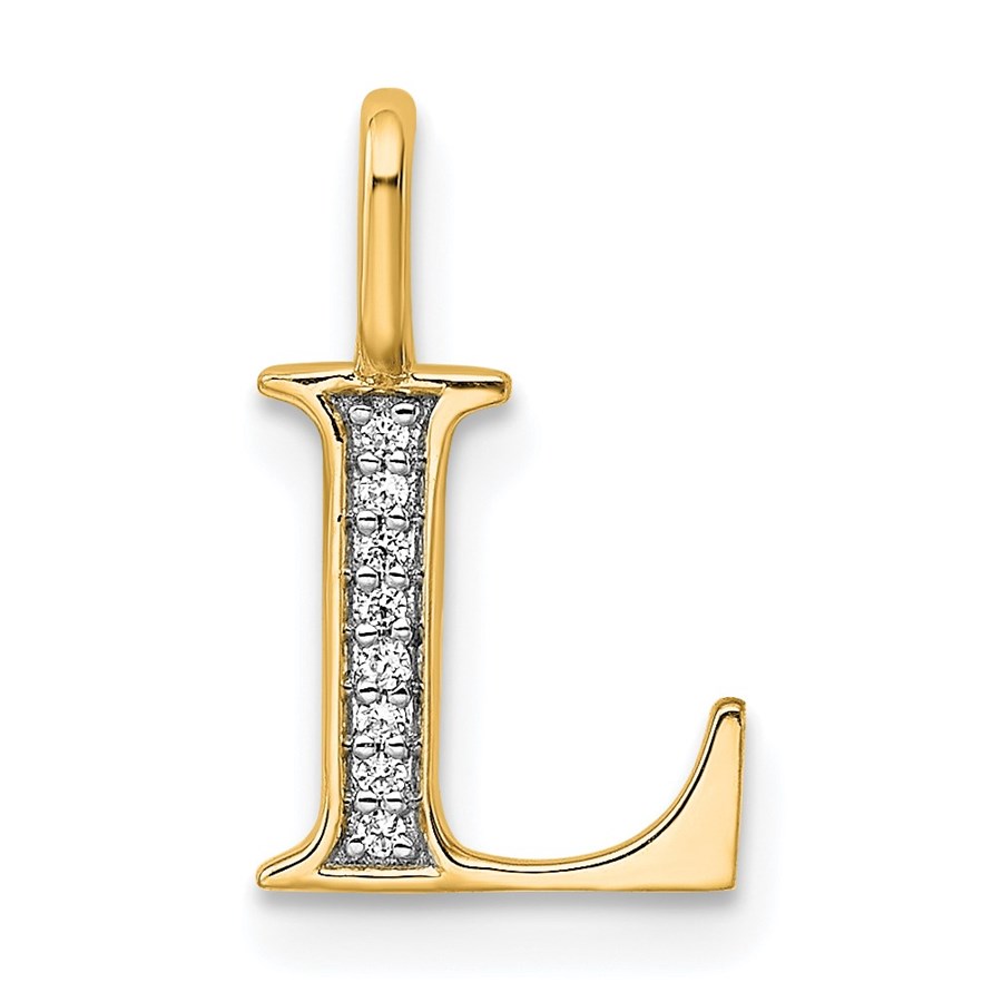 10K Yellow Gold Letter L Initial Pendant - 15.26 mm