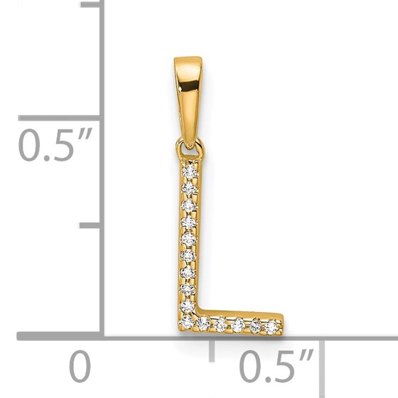 10K Yellow Gold Letter L Initial Pendant