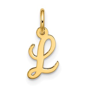 10K Yellow Gold Small Script Initial L Charm - 17.95 mm