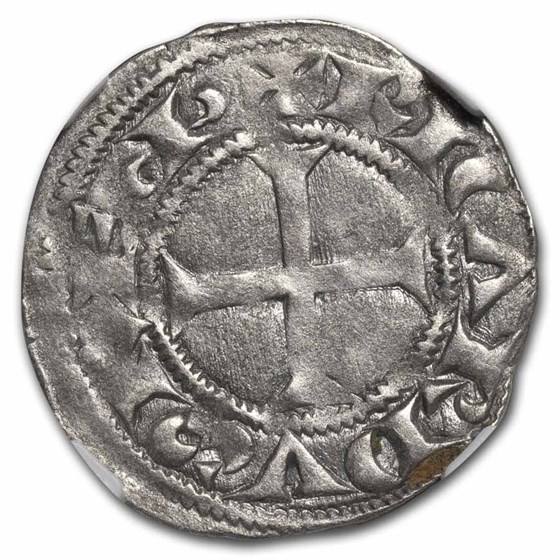 1189-1199 Anglo Gallic Silver Denier Richard the Lionheart AU NGC